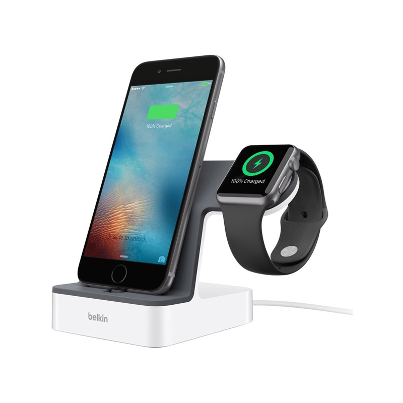 Belkin Valet стойка за зареждане за Apple Watch и iPhone - бял ...