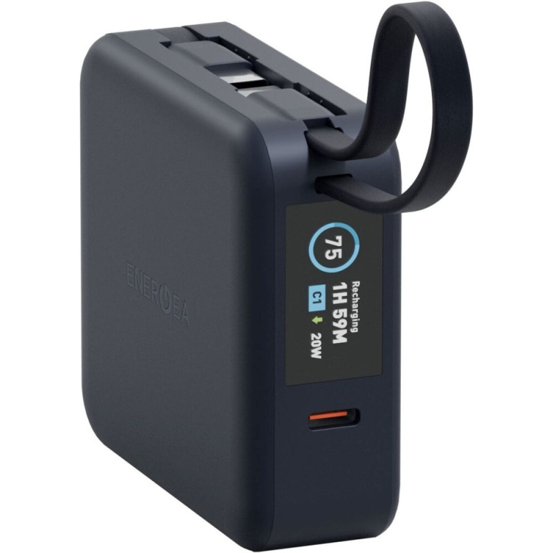 ENERGEA MagPac Mini Plus безжична MagSafe powerbank с 2x вграден кабел ...